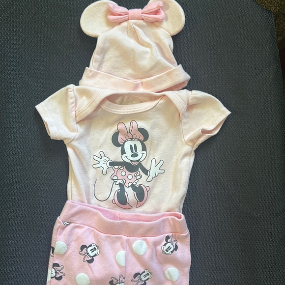 Disney | Matching Sets | Minnie Mouse Onesie Pants And Hat With Ears ...